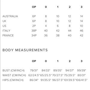 Zimmermann Clothing Size Chart - Greenbushfarm.com